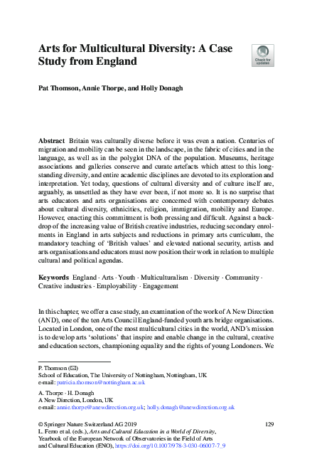 (PDF) Arts for Multicultural Diversity: A Case Study from England