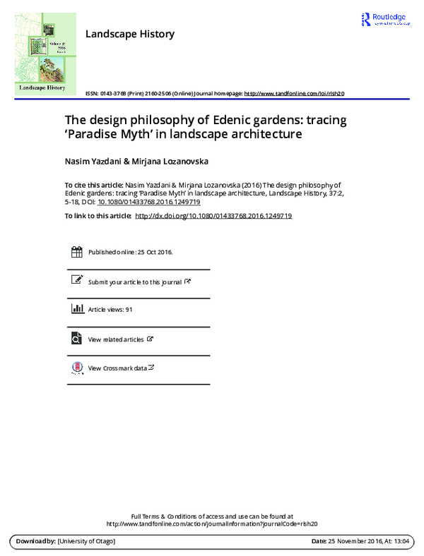 (PDF) The design philosophy of Edenic gardens: tracing ‘Paradise Myth ...