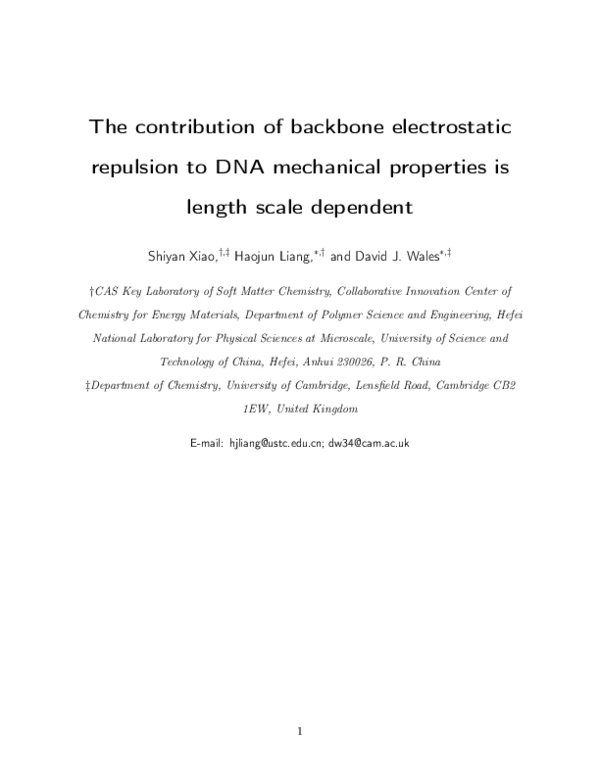 (PDF) The Contribution of Backbone Electrostatic Repulsion to DNA ...