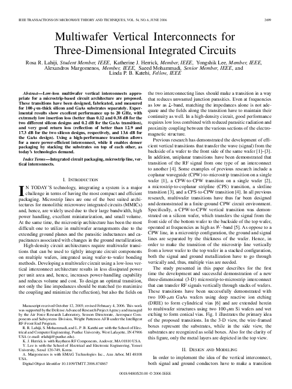 (PDF) Multiwafer vertical interconnects for three-dimensional ...
