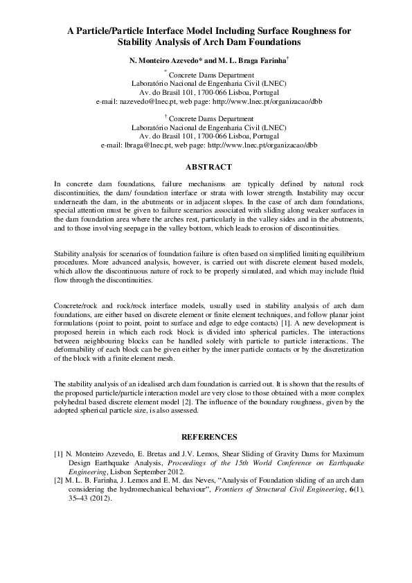 (PDF) A Particle/Particle Interface Model Including Surface Roughness for Stability Analysis of ...