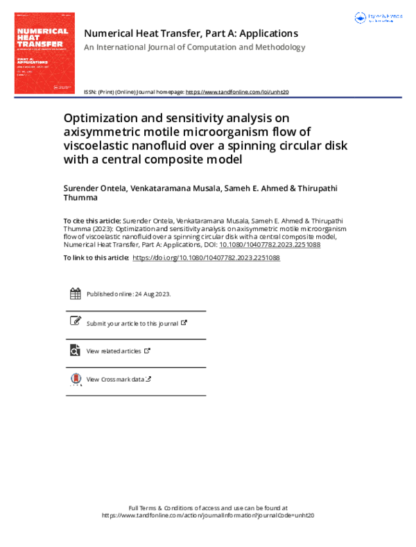 (PDF) Optimization and sensitivity analysis on axisymmetric motile microorganism flow of ...