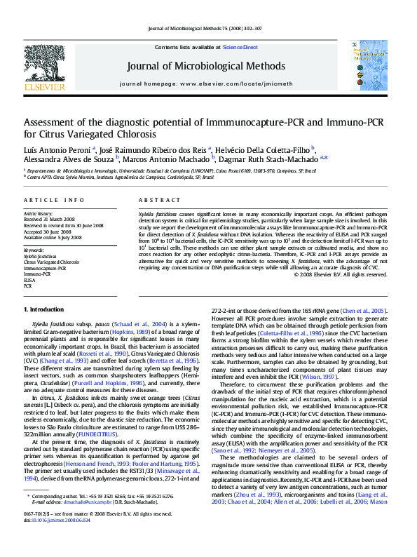 (PDF) Assessment of the diagnostic potential of Immmunocapture-PCR and ...