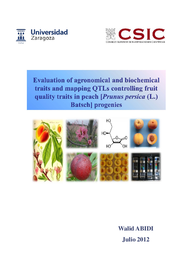 (PDF) Evaluation of agronomical and biochemical traits and mapping QTLs controlling fruit ...