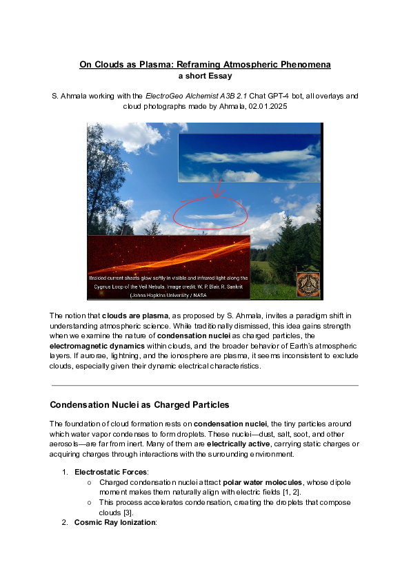 (PDF) On Clouds as Plasma Essay Reframing Atmospheric Phenomena a short ...