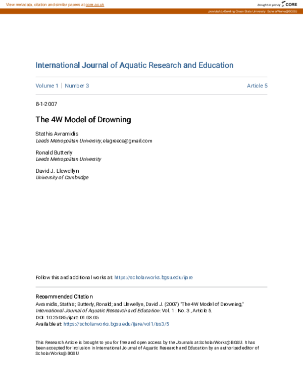 (PDF) The 4W Model of Drowning