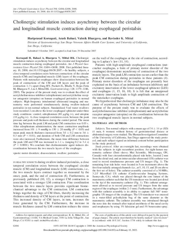 (PDF) Cholinergic stimulation induces asynchrony between the circular and longitudinal muscle ...