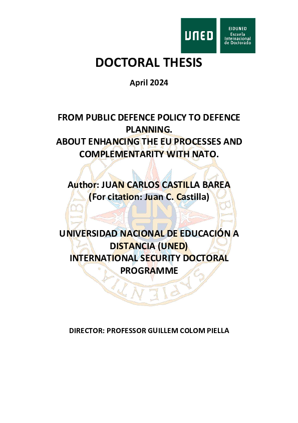 (PDF) From Public Defence Policy to Defence Planning About enhancing EU ...