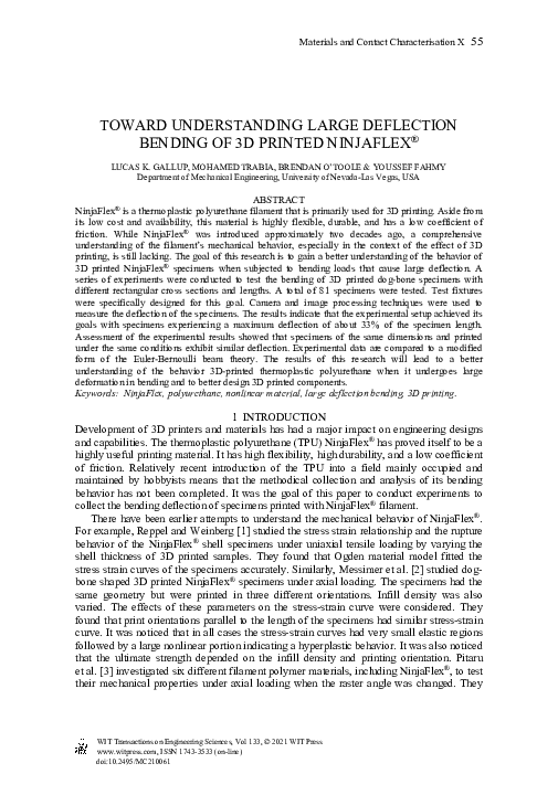 (PDF) Toward Understanding Large Deflection Bending of 3D Printed ...