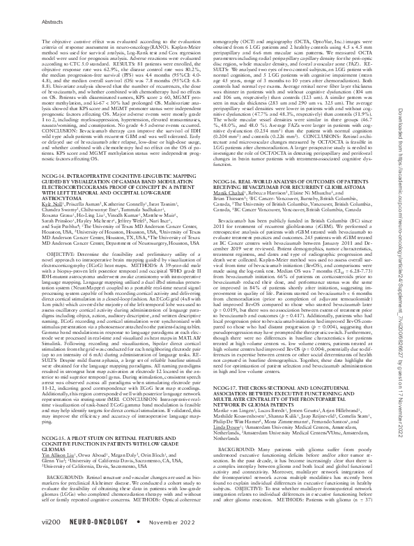(PDF) NCOG-14. Intraoperative Cognitive-Linguistic Mapping Guided by Visualization of Gamma Band ...