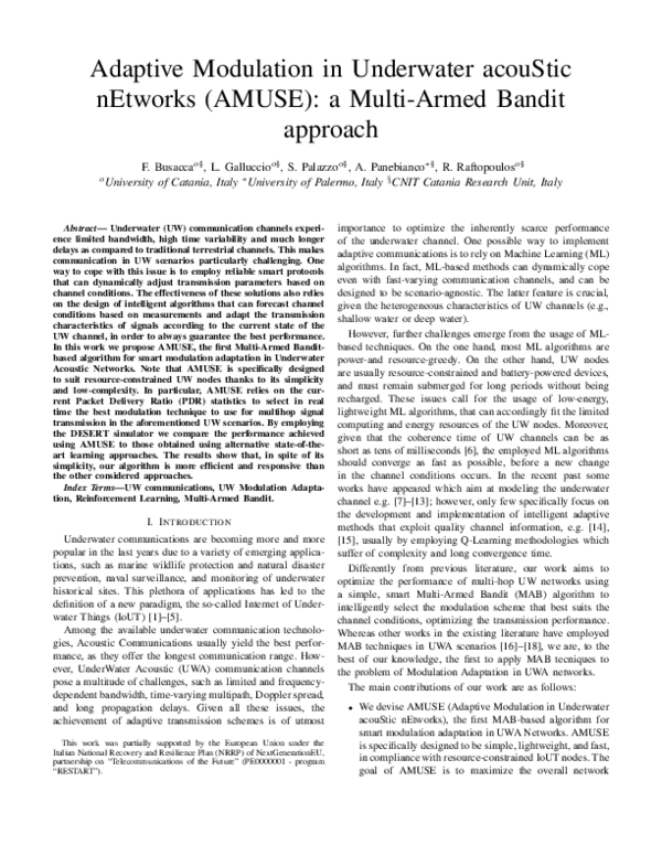 Pdf Adaptive Modulation In Underwater Acoustic Networks Amuse A