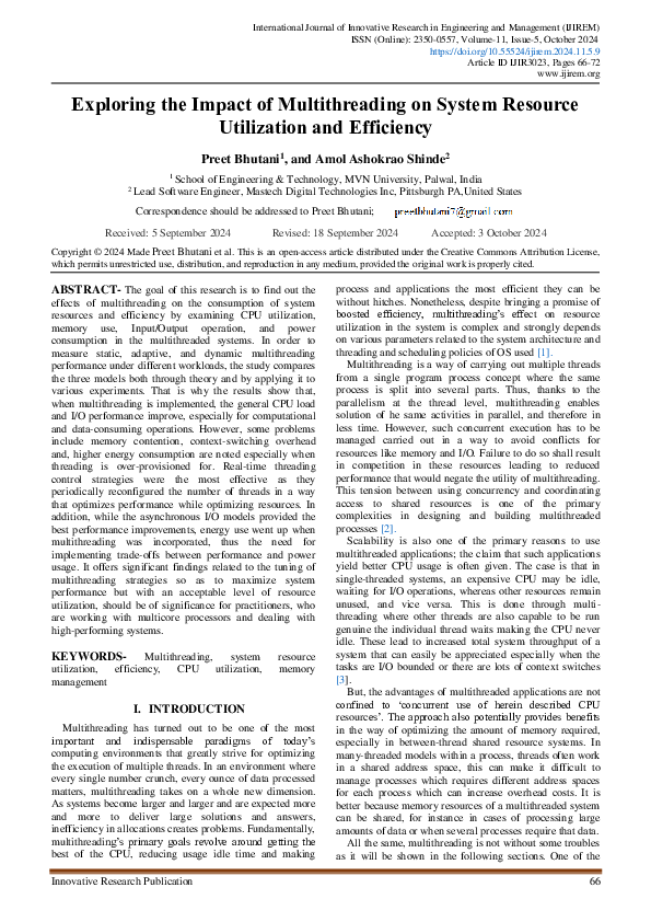 (PDF) Exploring the Impact of Multithreading on System Resource ...