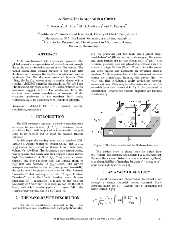 (PDF) A Nano-Transistor with a Cavity
