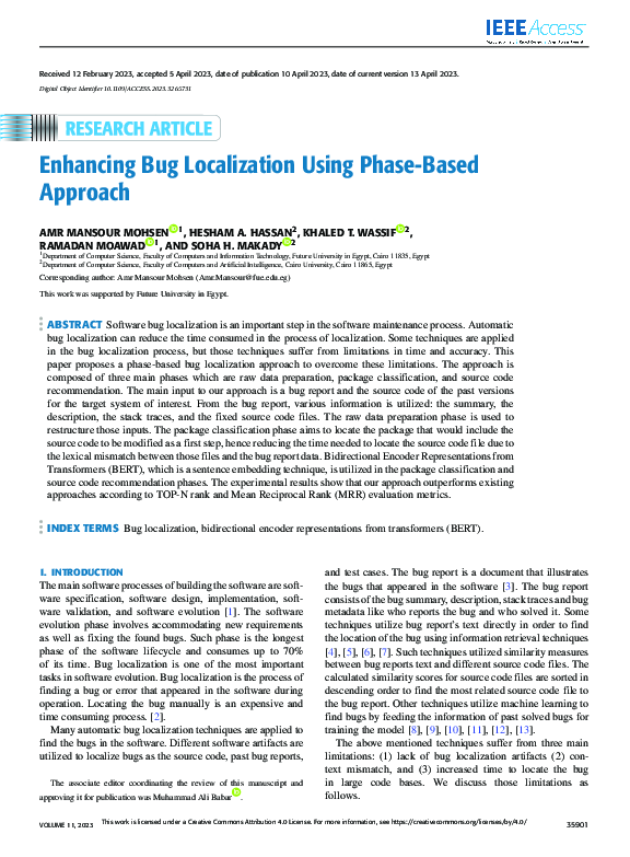 Pdf Enhancing Bug Localization Using Phase Based Approach