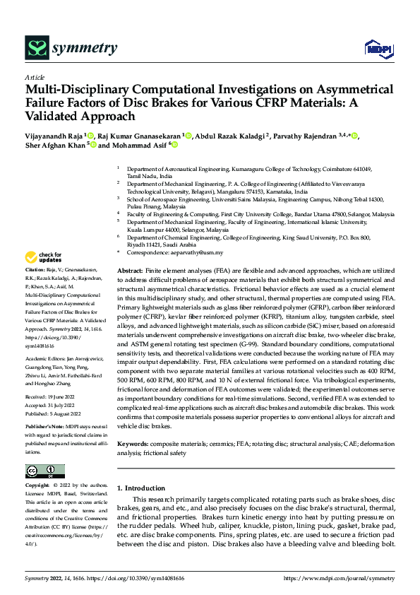 (PDF) Multi-Disciplinary Computational Investigations on Asymmetrical Failure Factors of Disc ...