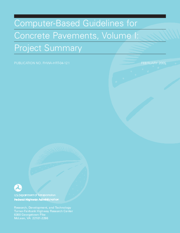 (PDF) Computer-Based Guidelines for Concrete Pavements Volume I-Project Summary