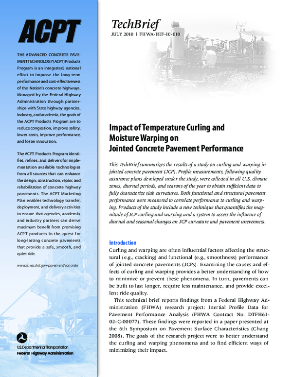 (PDF) Impact of Temperature Curling and Moisture Warping on Jointed ...