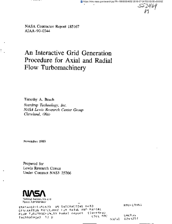 (PDF) An interactive grid generation procedure for axial and radial flow turbomachinery