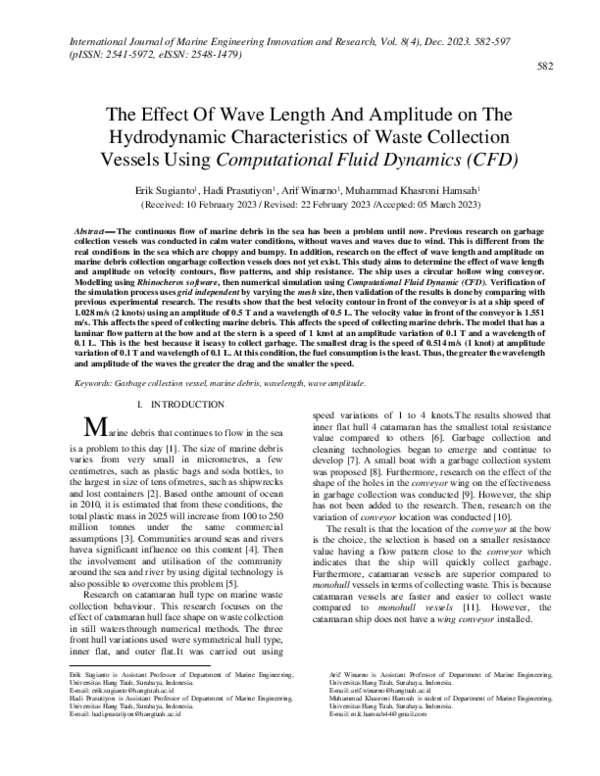 (PDF) The Effect Of Wave Length And Amplitude on The Hydrodynamic Characteristics of Waste ...