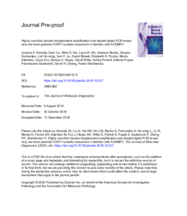 (PDF) Highly Sensitive Blocker Displacement Amplification and Droplet ...