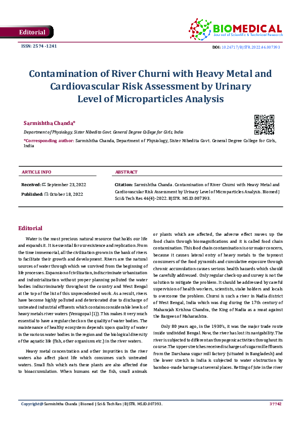 (PDF) Contamination of River Churni with Heavy Metal and Cardiovascular ...