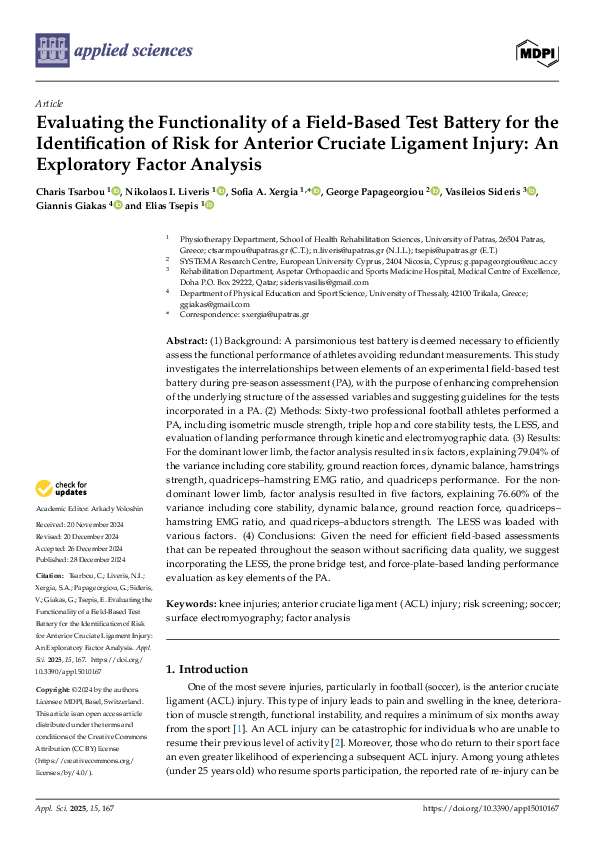 (PDF) Evaluating the Functionality of a Field-Based Test Battery for ...