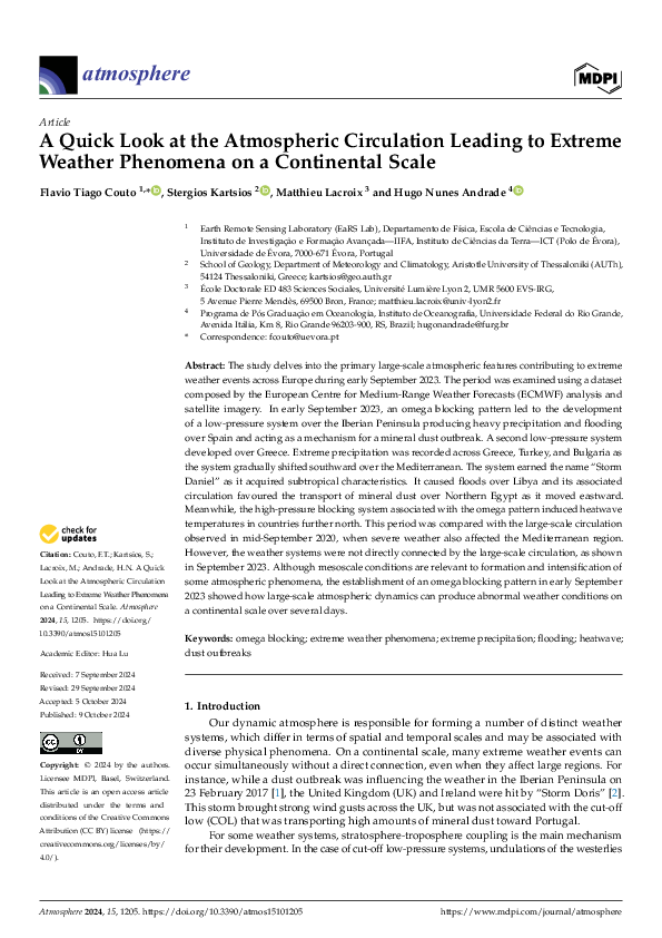 (PDF) A Quick Look at the Atmospheric Circulation Leading to Extreme ...