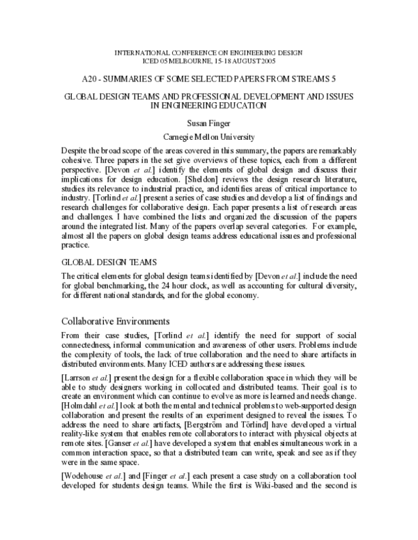 (PDF) Global Design Teams and Professional Development and Issues in ...