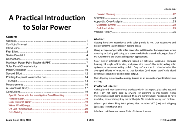 (PDF) A Practical Introduction to Solar Power