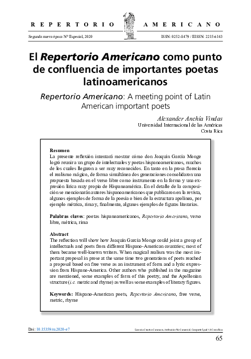 (PDF) El Repertorio Americano como punto de confluencia de importantes ...