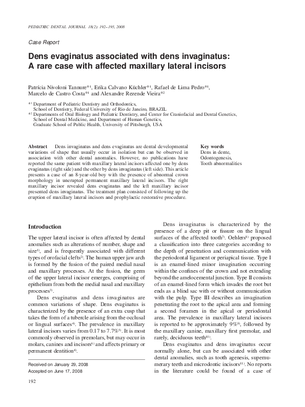 (PDF) Dens evaginatus associated with dens invaginatus: A rare case ...