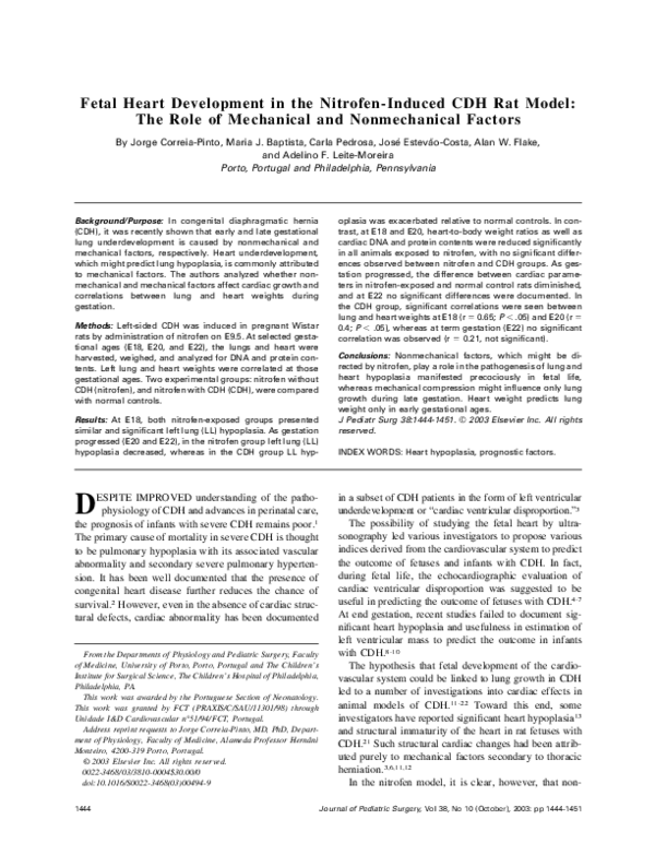 (PDF) Fetal heart development in the nitrofen-induced CDH rat model ...