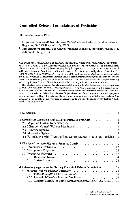 (PDF) Controlled Release Formulations of Pesticides
