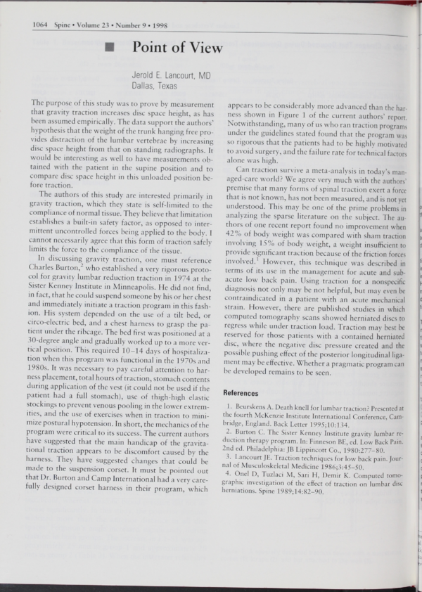 (PDF) Point of View: Distraction of Lumbar Vertebrae in Gravitational ...