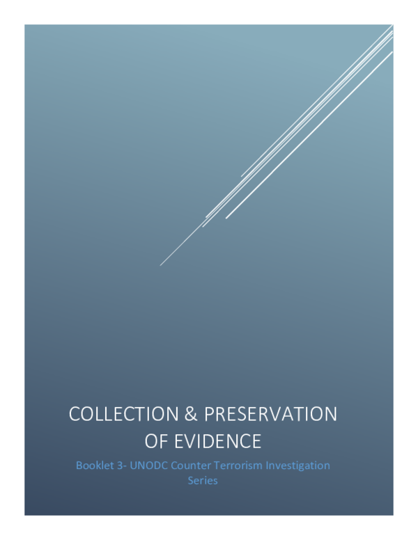 (PDF) Booklet Three COLLECTION PRESERVATION OF EVIDENCE
