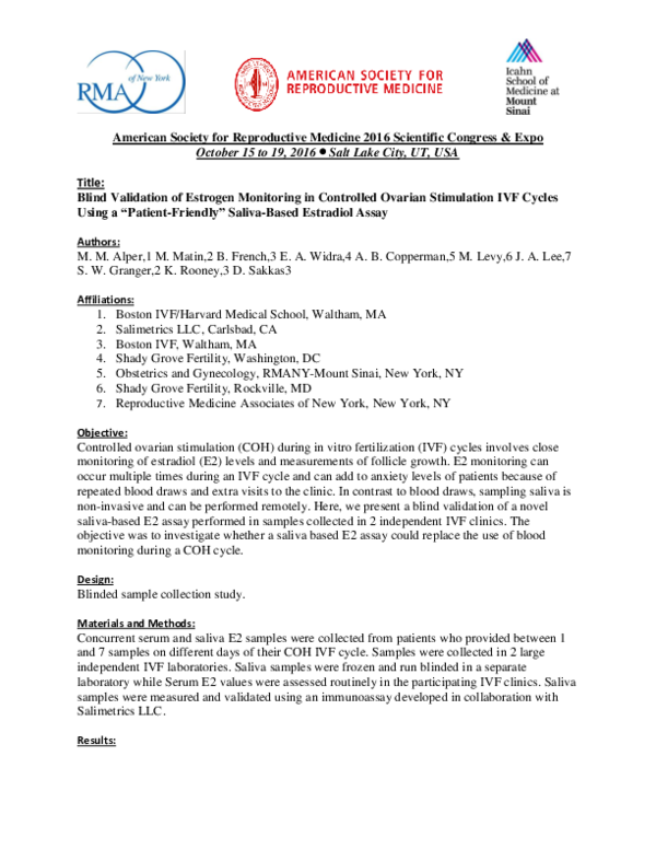 (PDF) Blind validation of estrogen monitoring in controlled ovarian ...