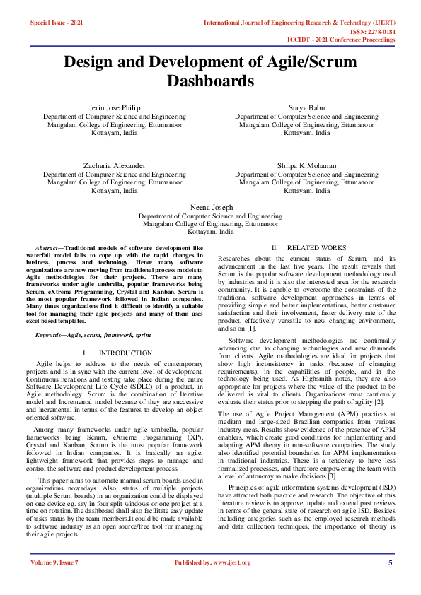(PDF) Design and Development of Agile/Scrum Dashboards