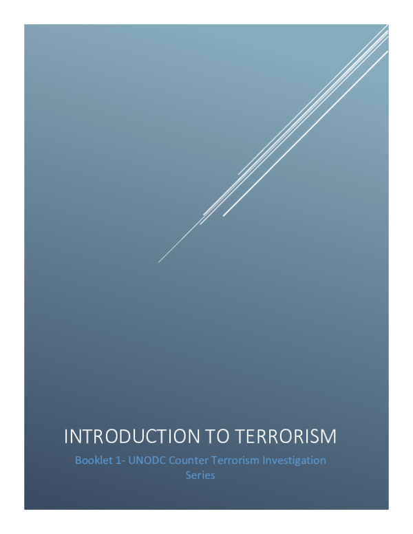 (PDF) Booklet one INTRO TO TERRORISM