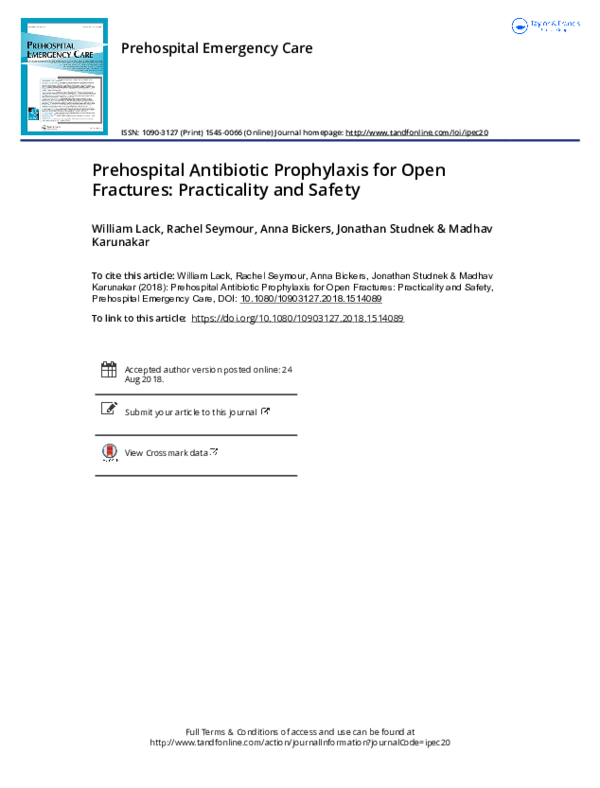 (PDF) Prehospital Antibiotic Prophylaxis for Open Fractures ...