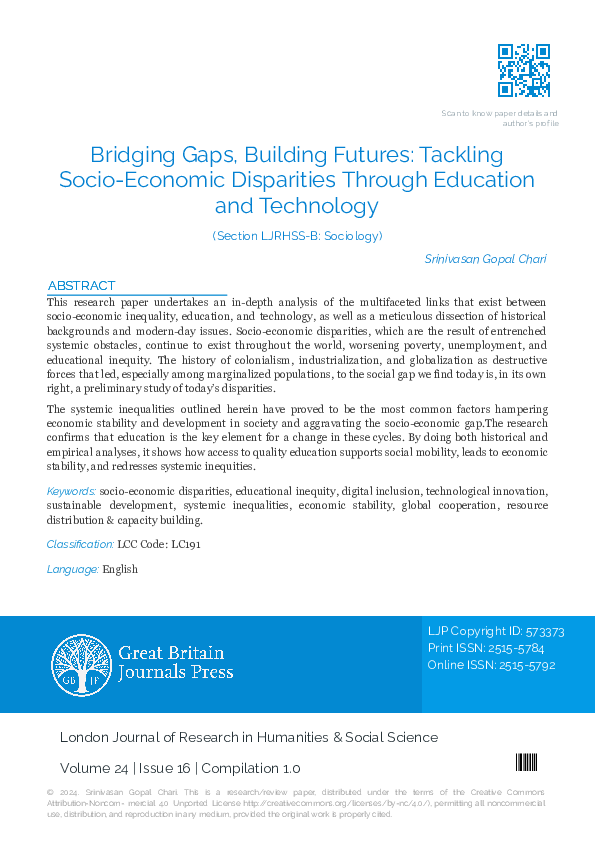 (PDF) Bridging Gaps Building Futures Tackling Socio Economic ...