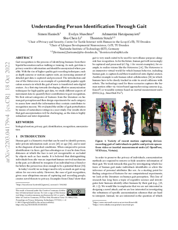 (PDF) Understanding person identification via gait