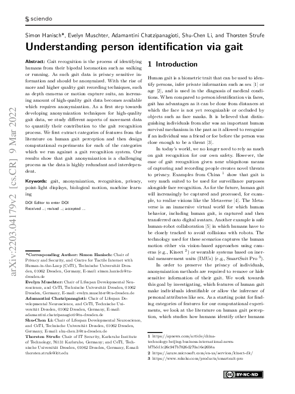 (PDF) Understanding person identification via gait