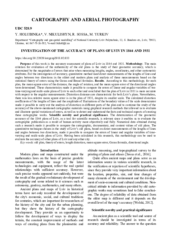 (PDF) Geodesy, Cartography and Aerial Photography