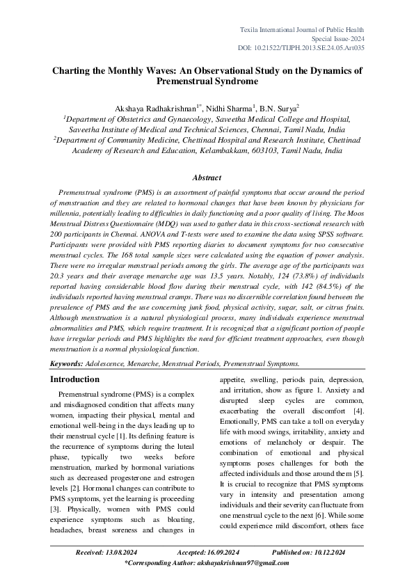 (PDF) Charting the Monthly Waves: An Observational Study on the ...