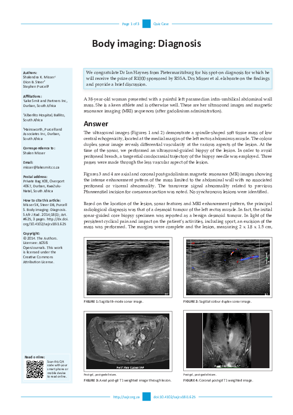 (PDF) Body imaging: Diagnosis