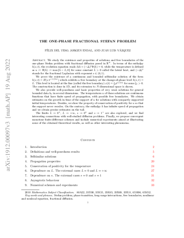 (PDF) The one-phase fractional Stefan problem