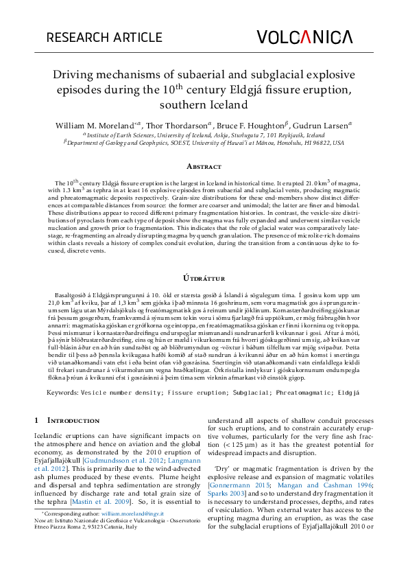 (PDF) Driving mechanisms of subaerial and subglacial explosive episodes ...