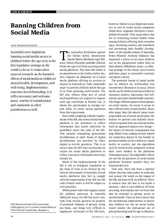 (PDF) Banning Children from Social Media