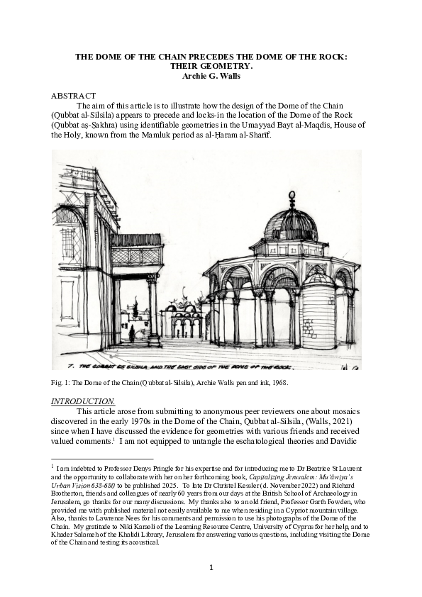 (PDF) THE DOME OF THE CHAIN PRECEDES THE DOME OF THE ROCK