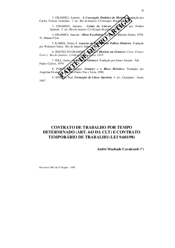 (PDF) Contrato de trabalho por tempo determinado (Art. 443 da CLT) e contrato temporário de ...